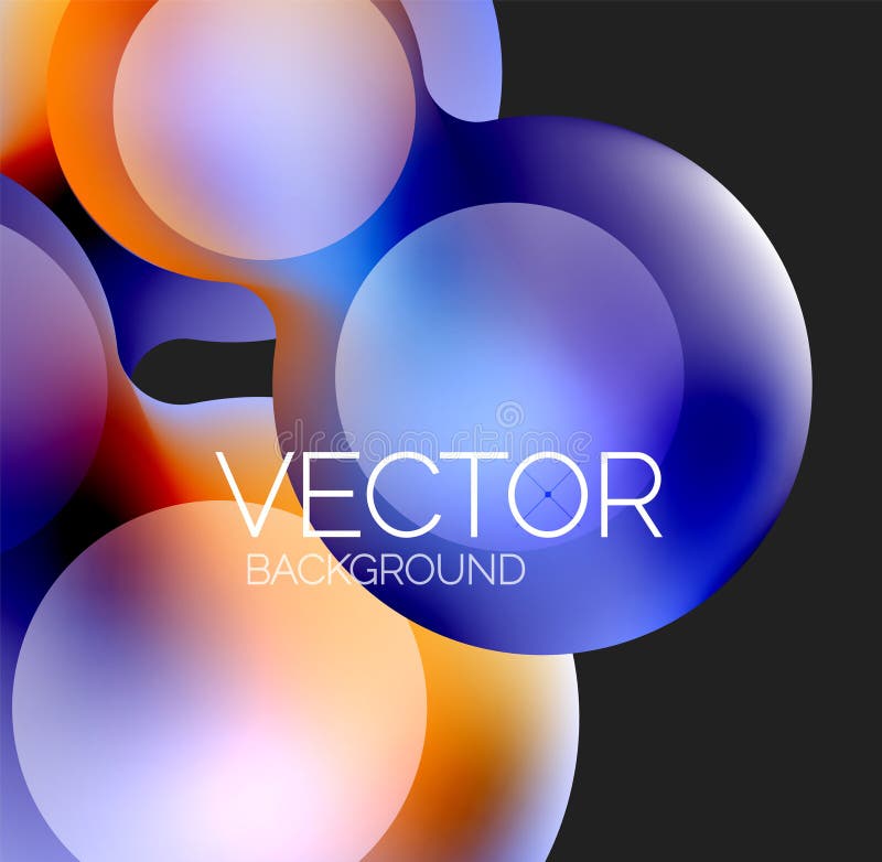 Beautiful Flowing Round Shapes and Circles Abstract Background. Liquid ...