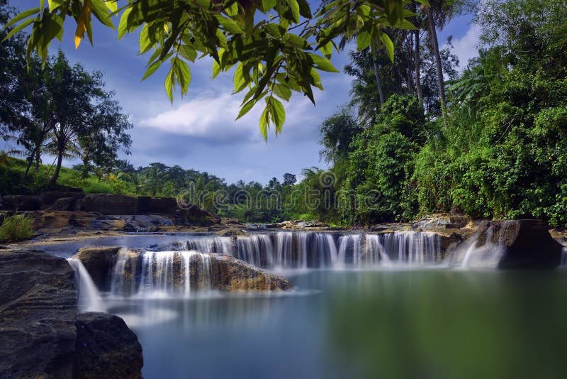 Water flows in the river stock photo. Image of park - 217508954