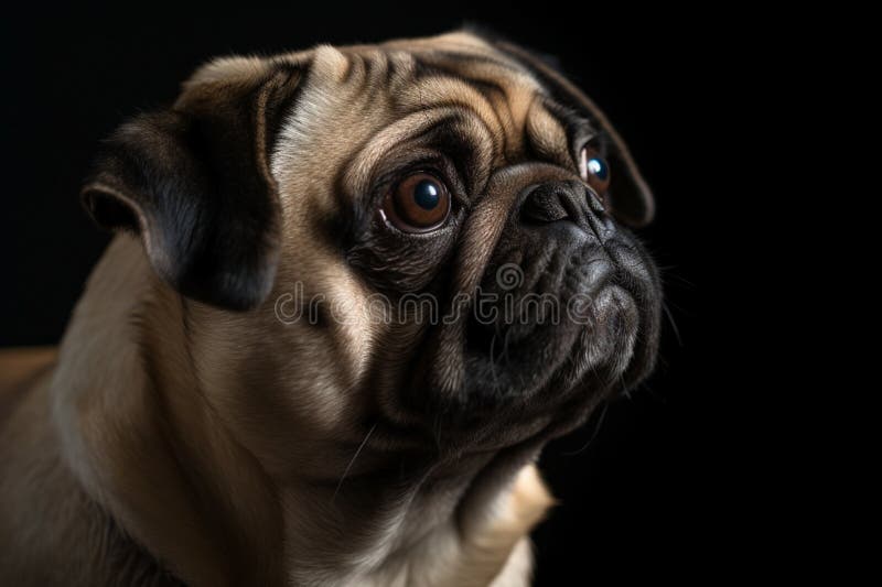 A Beautiful and Fluffy Dog of the Pug Breed, Generated by AI Stock ...