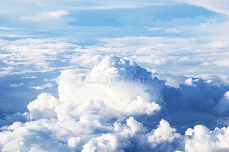 Beautiful Fluffy Round Cloud from the Above or from Airplane Stock ...