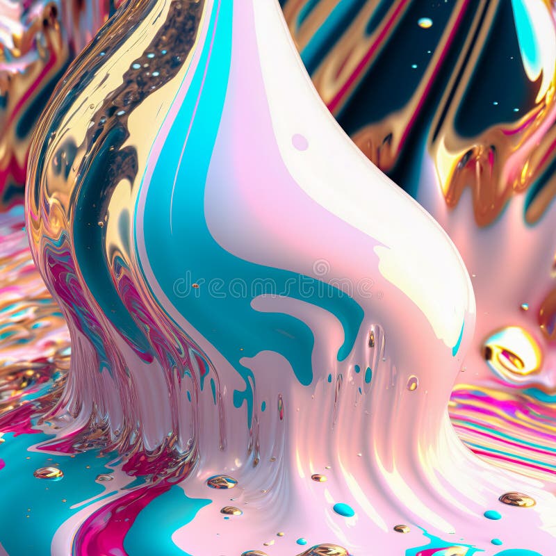 Beautiful Fluid Abstract Background. Acrylic Texture with Gold Marble ...