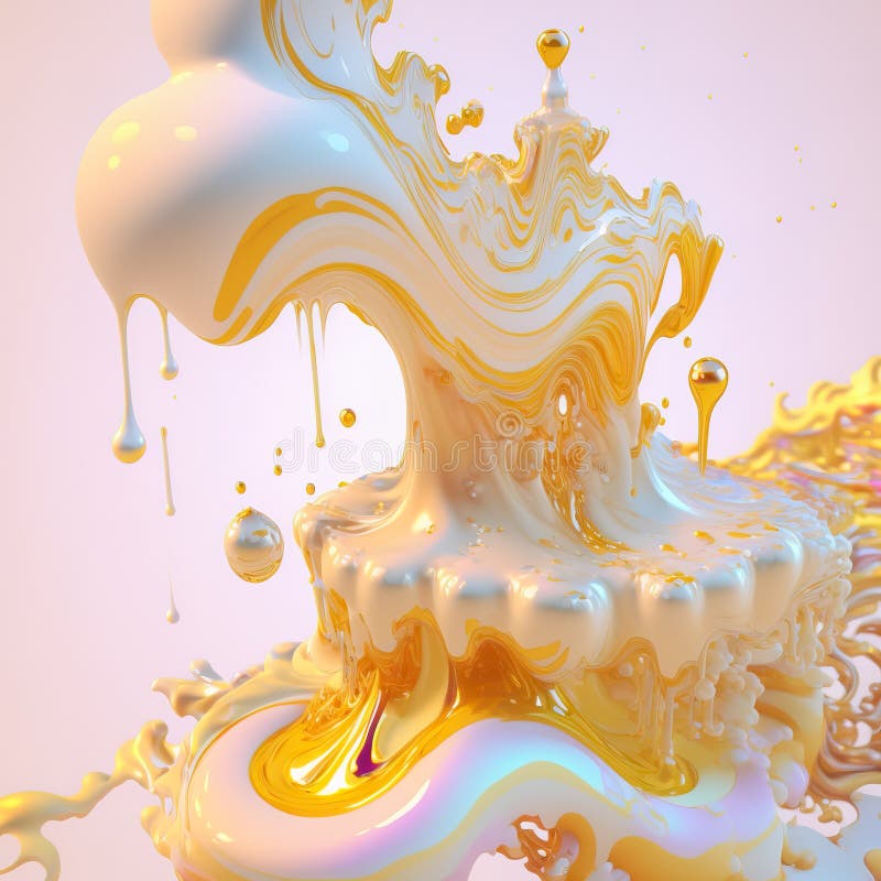 Beautiful Fluid Abstract Background. Acrylic Texture with Gold Marble ...