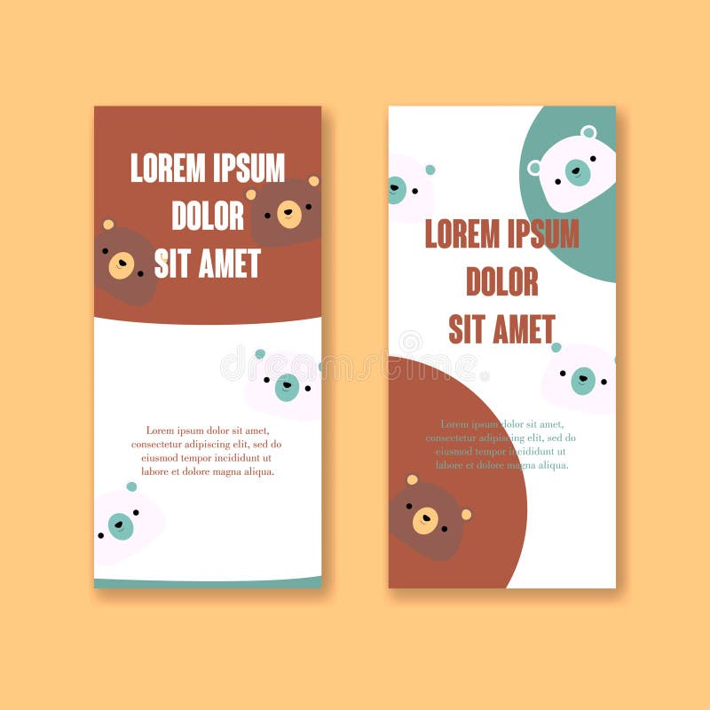 Beautiful Flyer with Bears. Greeting Card with Text Stock Vector ...