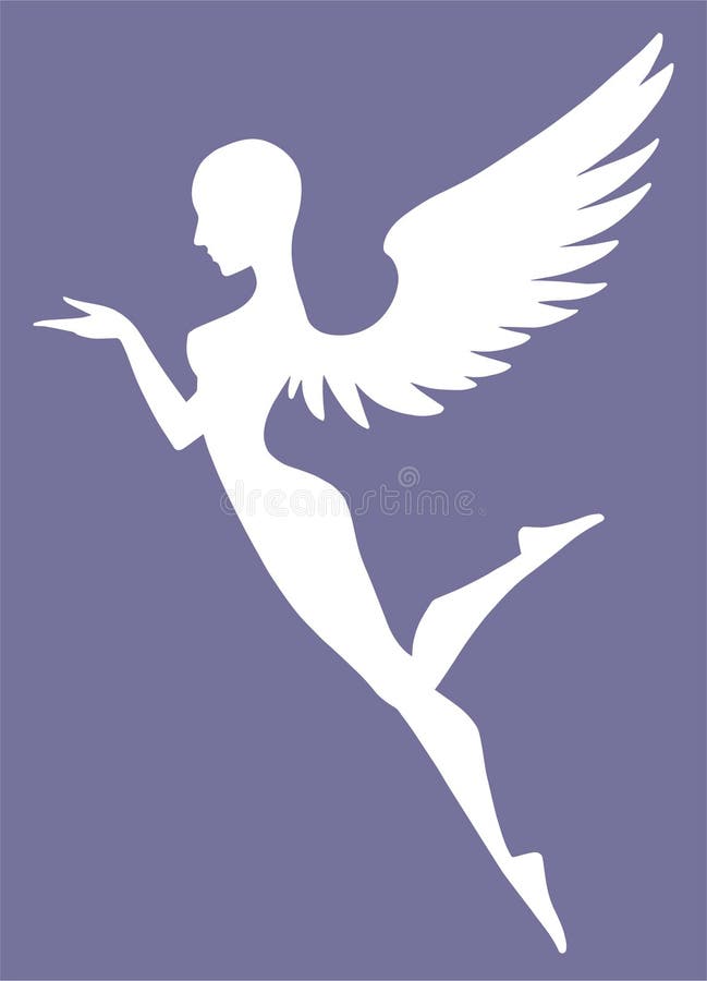 Beautiful flying angel stock vector. Illustration of silhouette - 50162157