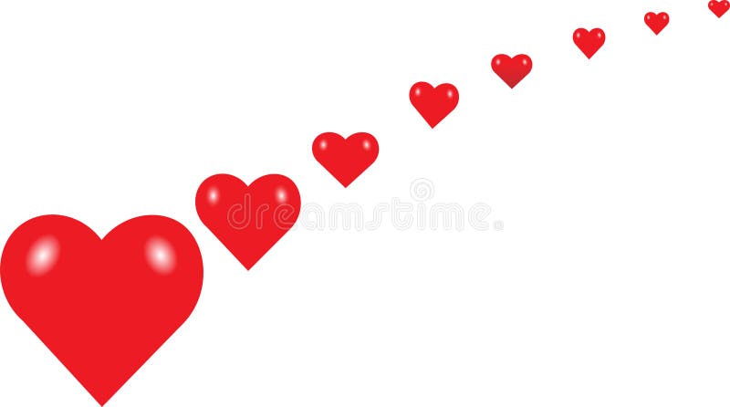 Beautiful Flying Red Hearts Symbolize Love. Vector Design Element Stock ...