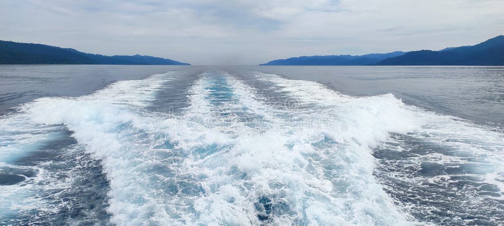 The Beautiful Foamy Waves are Produced by the Push of a Moving Ship ...