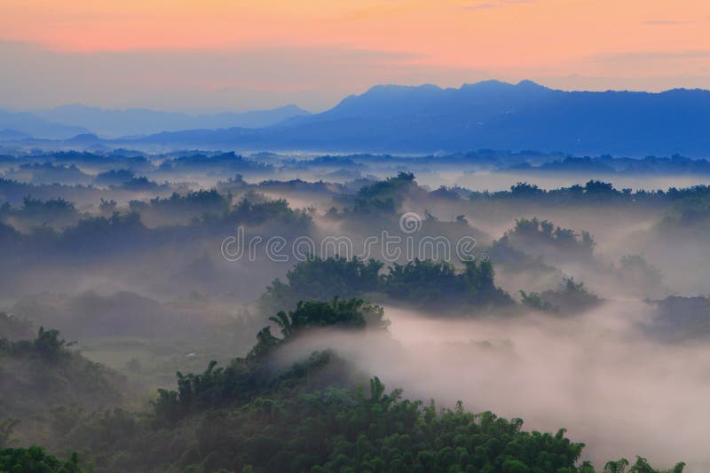 Beautiful Fog with Mountains Stock Photo - Image of morning, golden ...