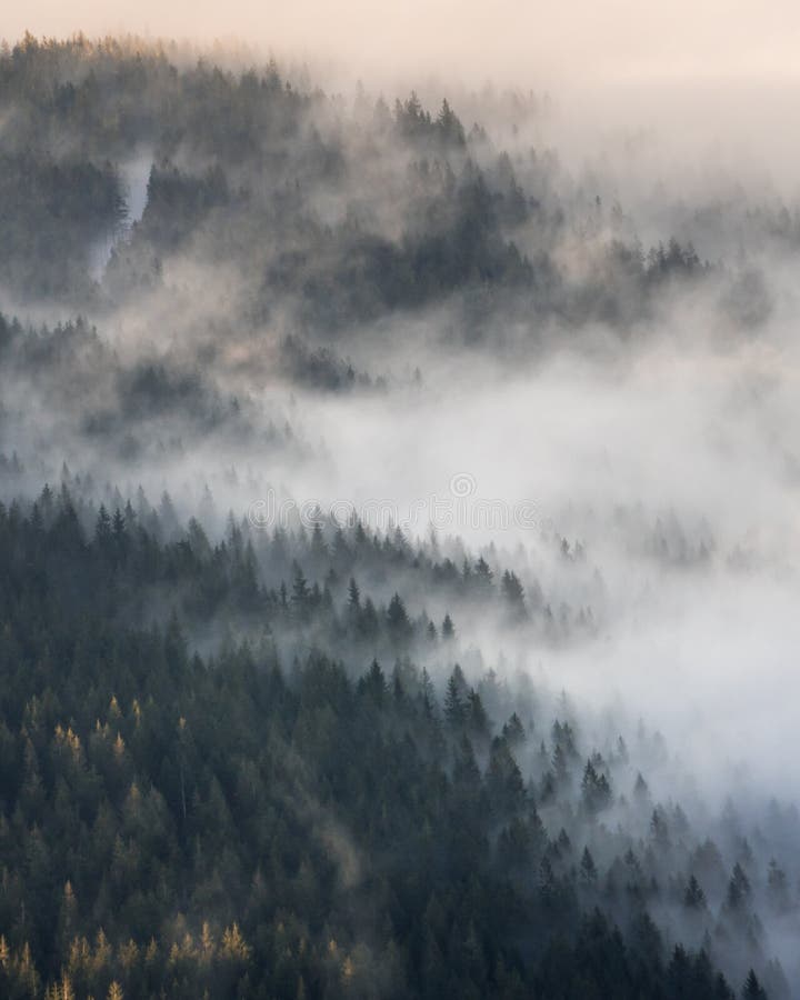 Beautiful Fog in Valleys, View from Highlands Stock Photo - Image of ...
