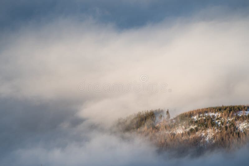 Beautiful Fog in Valleys, View from Highlands Stock Image - Image of ...