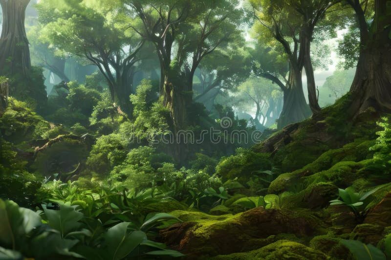 Beautiful Forest. AI Generated Stock Illustration - Illustration of ...