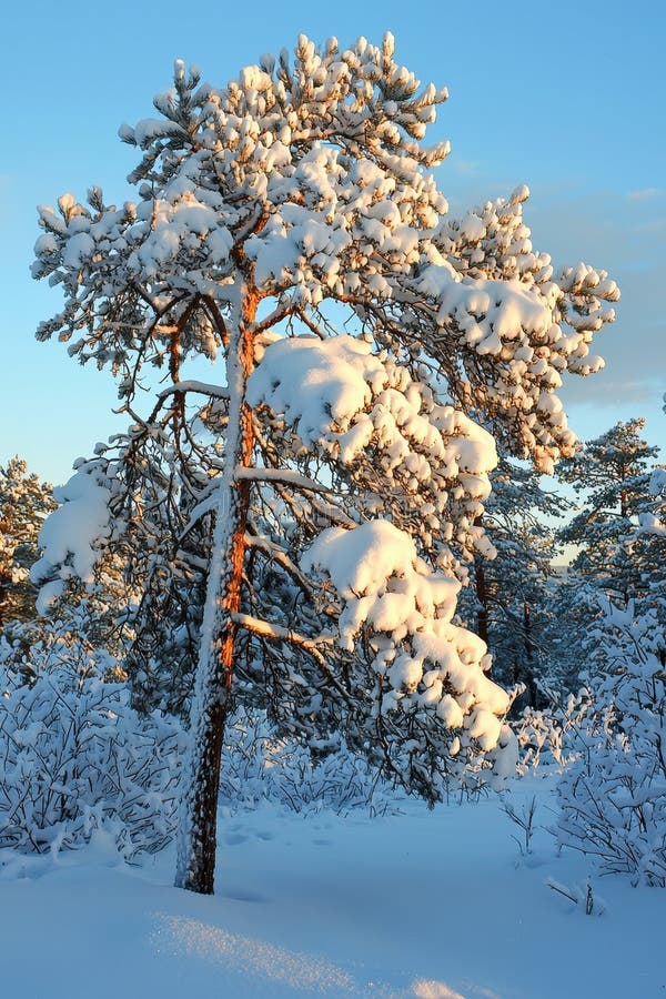 Beautiful Forest Snow Sunny Weather. Selective Focus Stock Photo ...
