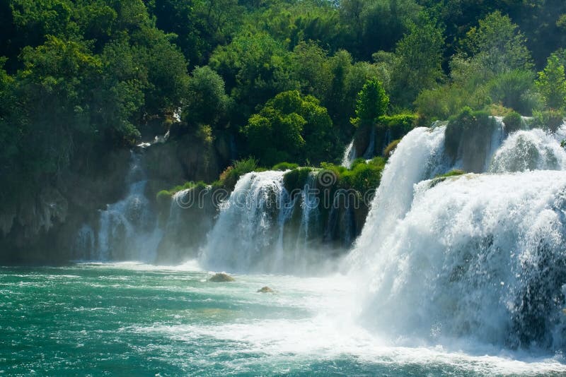 Beautiful forest waterfall stock photo. Image of landscape - 6399012