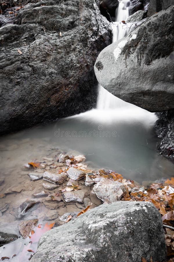 Beautiful Forest Waterfall Creek in Long Exposure in Fall Scenery Stock ...
