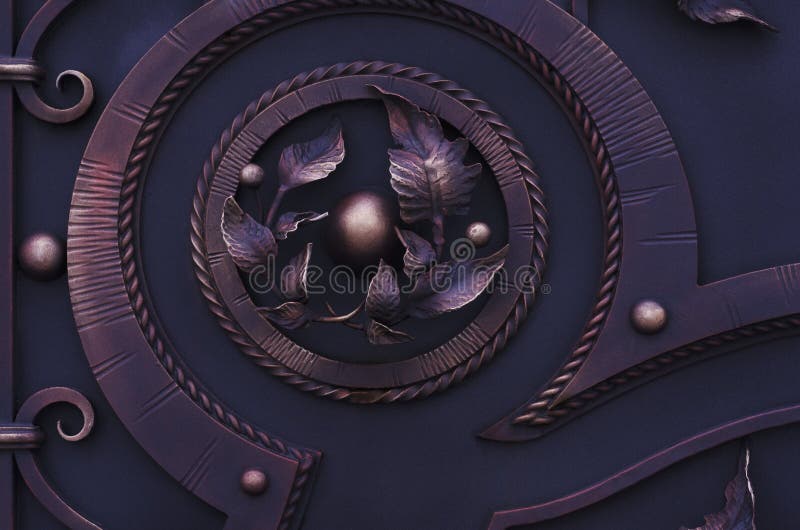 Beautiful Forged Products on Metal Gates Stock Image - Image of color ...