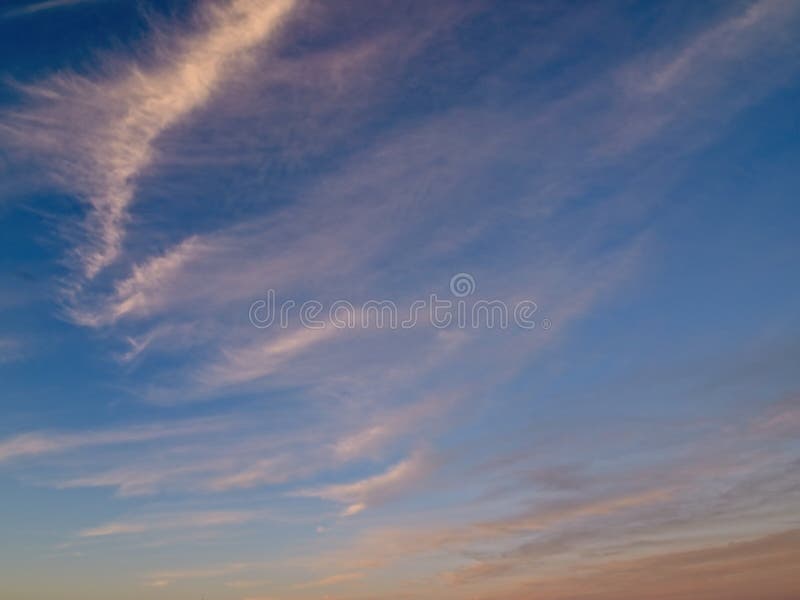 Wispy clouds at the sunset stock photo. Image of meteorology - 188803924
