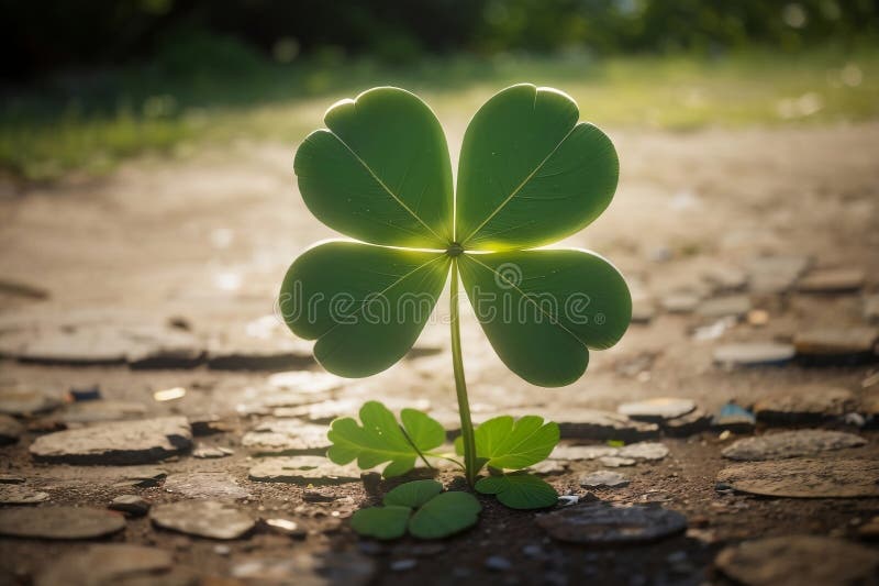 A Beautiful Four Leaf Clover Stock Illustration - Illustration of green ...