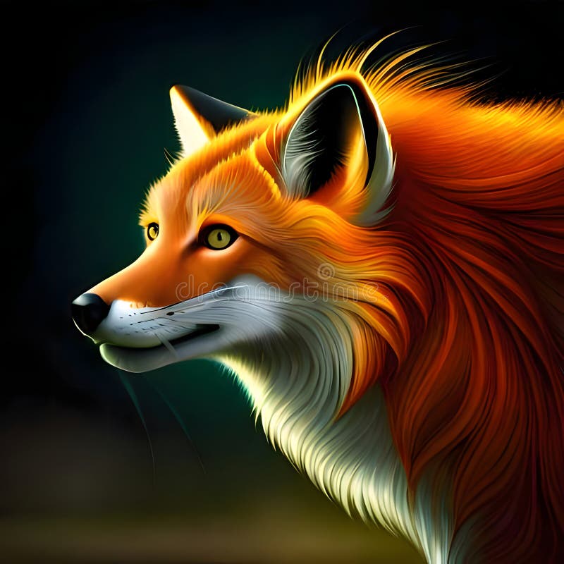 Beautiful Fox Looking To the Side - Ai Generated Image Stock ...