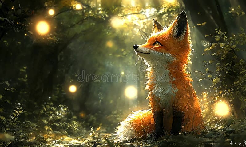 A Beautiful Fox in a Magical Forest Stock Video - Video of forest ...