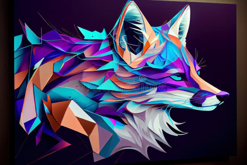 Beautiful Fox in Purple Til Tones Stock Illustration - Illustration of ...