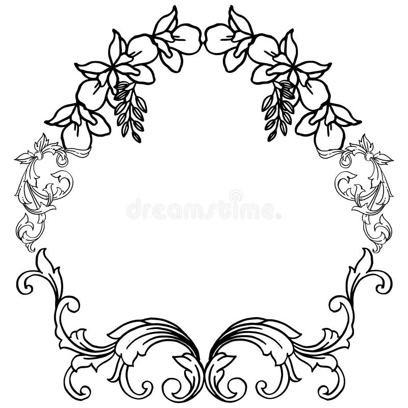 Beautiful Frame Flower Circular and Space for Text. Vector Stock Vector ...