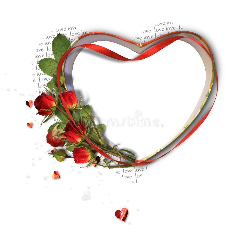 Beautiful frame with roses stock illustration. Illustration of leaf ...