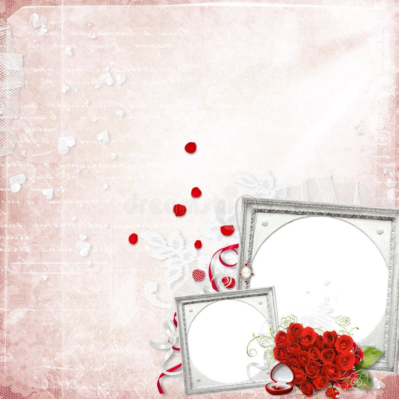 Beautiful Frame with Red Roses Stock Illustration - Illustration of ...