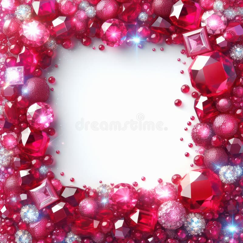 Beautiful Frame of Rubies To Make a Ruby Jewel Frame or Border Stock ...