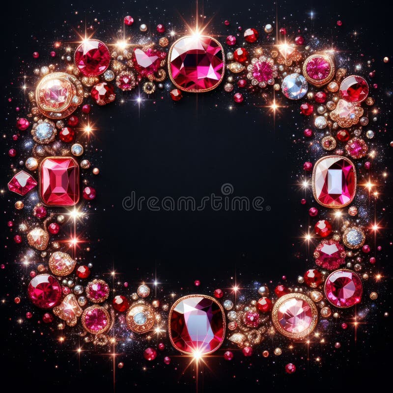Beautiful Frame of Rubies To Make a Ruby Jewel Frame or Border Stock ...