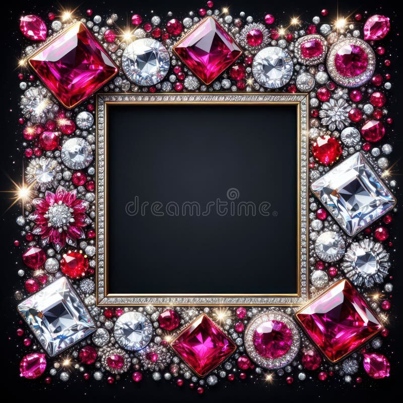 Beautiful Frame of Rubies To Make a Ruby Jewel Frame or Border Stock ...