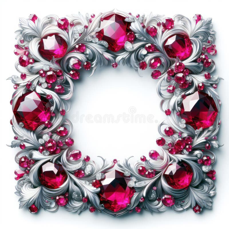 Beautiful Frame of Rubies To Make a Ruby Jewel Frame or Border Stock ...