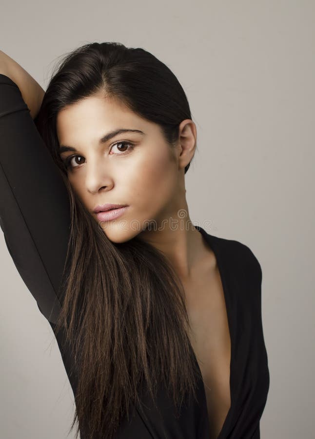 Young Woman Against Eiffel Tower, Paris, France Stock Photo - Image of ...