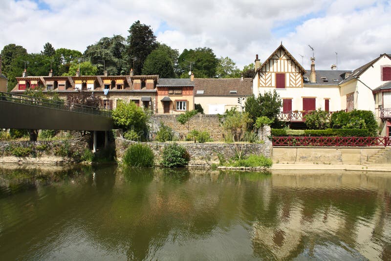 Beautiful French village stock image. Image of bank, scene - 25365847