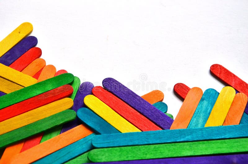 Beautiful Fresh and Bright Colored Wooden Sticks Top View Stock Image ...