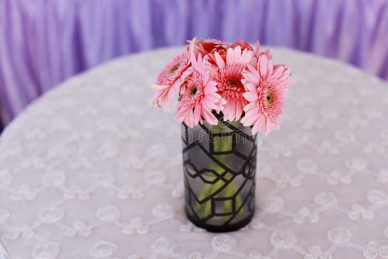 Beautiful Fresh Flower on Top of the Table Stock Image - Image of blue ...
