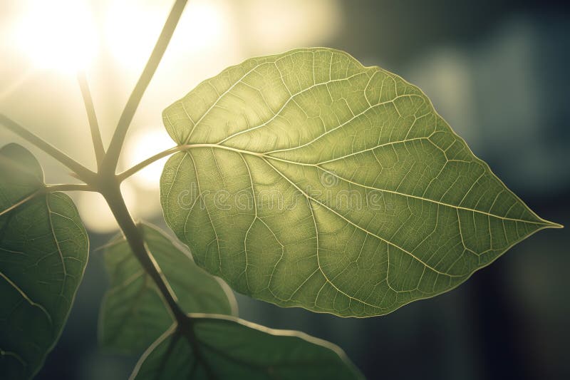 A Beautiful Fresh Green Leaf Highlighted by the Sun the Plant Has a ...