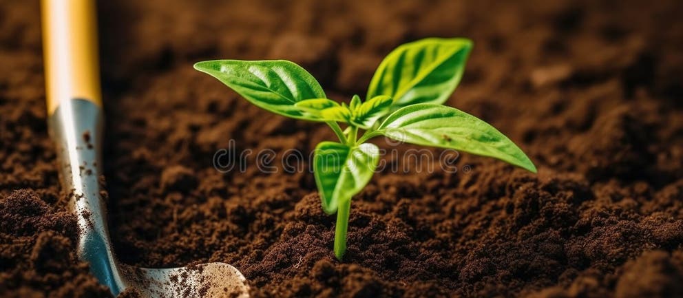Beautiful Fresh Green Young Seedling AI Generated Image Stock ...