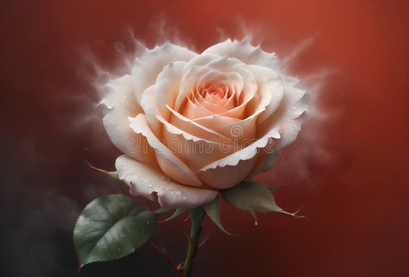 Beautiful Fresh Rose on Abstract Background, Symbol of Love Stock Image ...