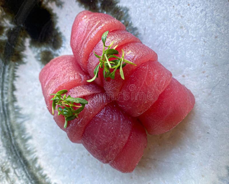 Beautiful and Fresh Nigiri Tuna Stock Image - Image of food ...