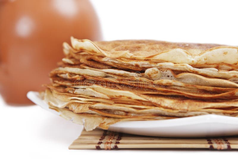 Beautiful fried pancakes stock image. Image of milk, yellow - 25792373