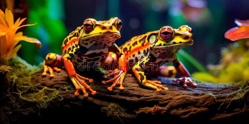 Beautiful Frogs Face Wallpaper on White Background. 3d Rendering Stock ...