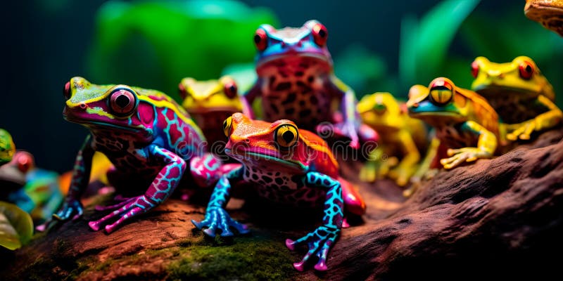 Beautiful Frogs that Live in the Amazon Rainforest. Generative AI Stock ...