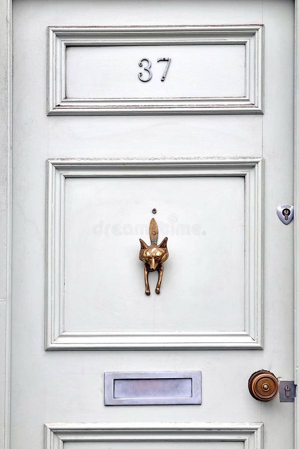 Beautiful Front Door with a Bell To the House. Stock Photo - Image of ...