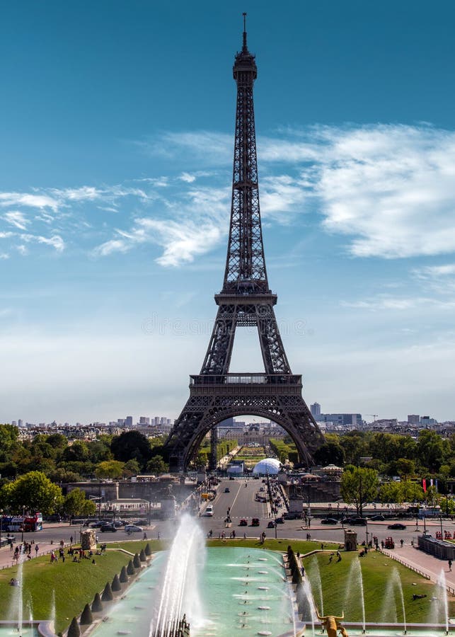 Beautiful Front View of the Eifell Tower Stock Image - Image of tower ...