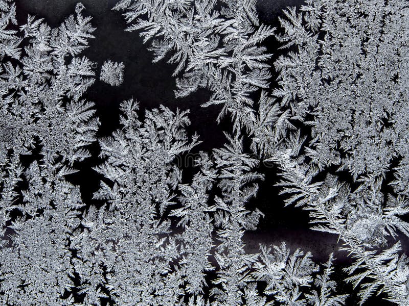 Beautiful Frosty Patterns on the Winter Window, Texture of Frosty ...