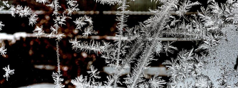 Beautiful Frosty Patterns on the Winter Window, Texture of Frosty ...