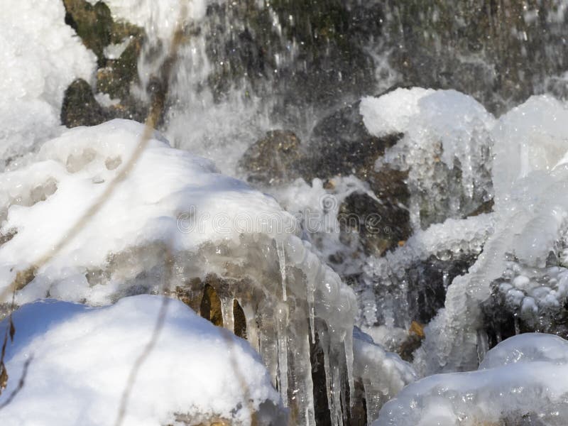 Frozen waterfall river , stock image. Image of idyllic - 239620125