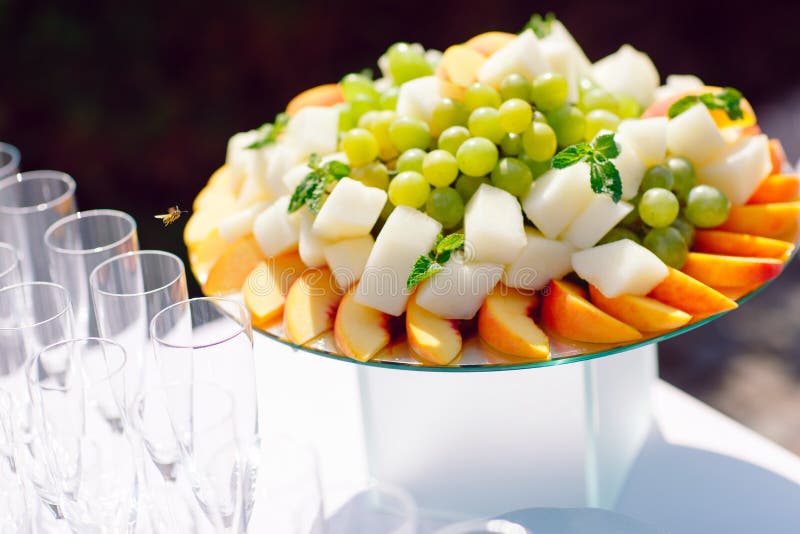 A Beautiful Fruit Bar Serving a Festive Table Stock Photo - Image of ...
