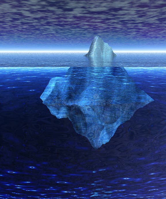 Beautiful Full Floating Iceberg in the Open Ocean Stock Illustration ...