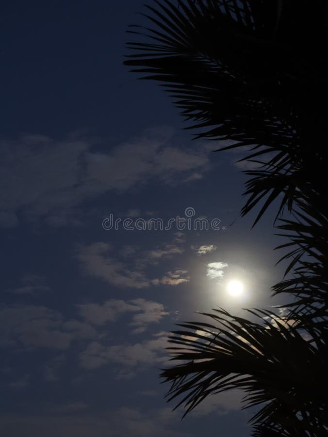 Full Moon Cover by Cloud Over the Mountain Stock Image - Image of full ...