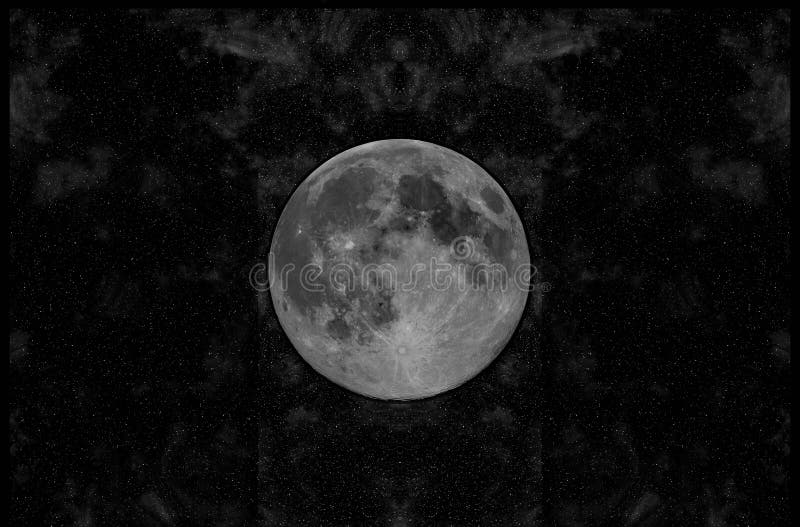 Beautiful Full Moon in Empty Space Stock Illustration - Illustration of ...